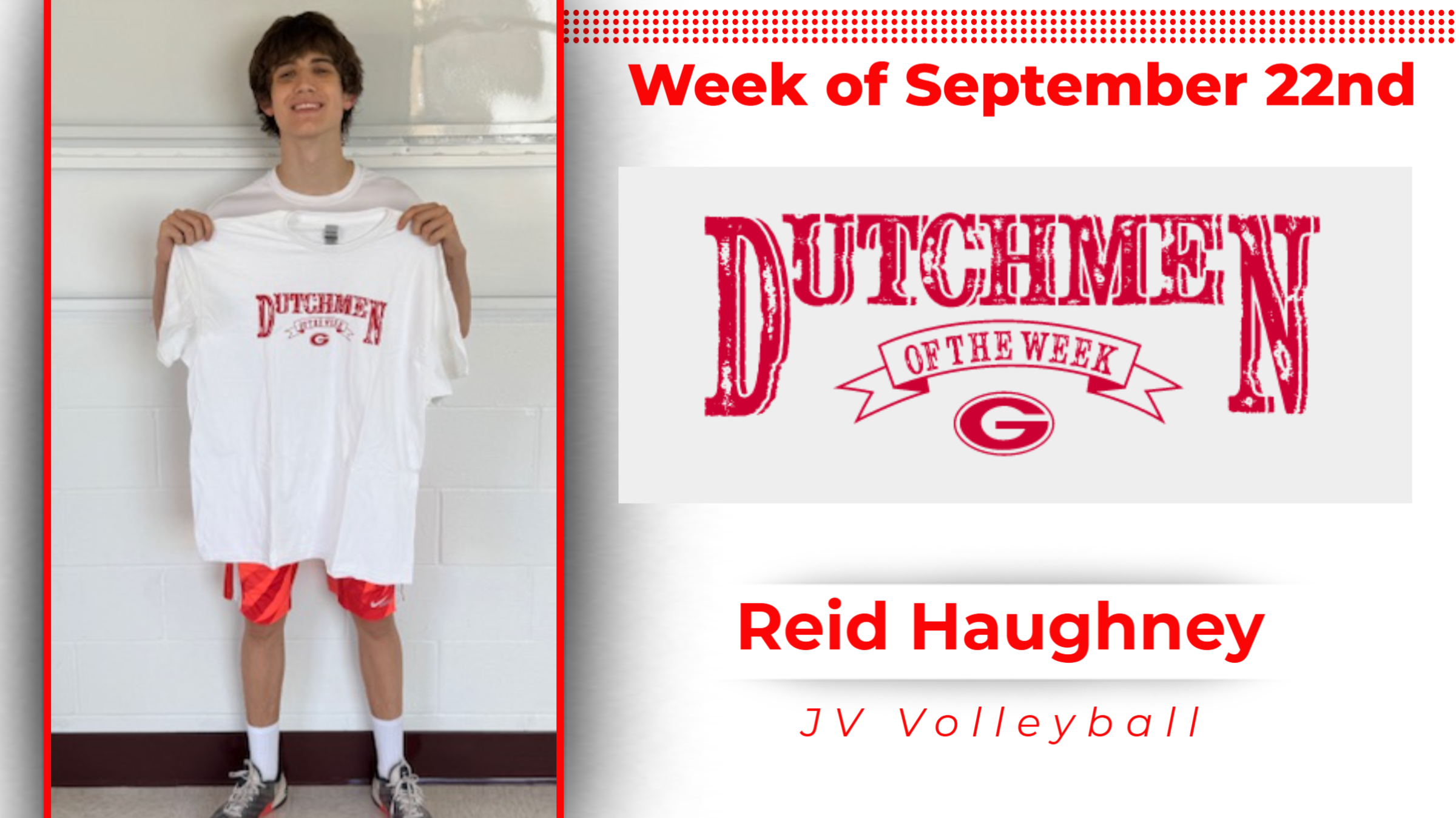 Haughney and Kosier named Dutchmen of the Week for Sept. 22 ...